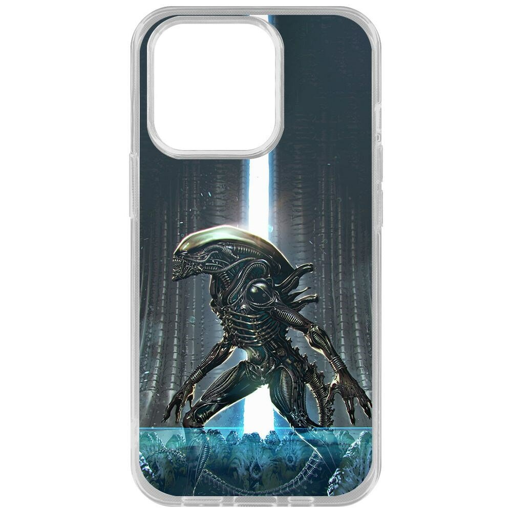 Чехол-накладка Krutoff Clear Case Чужой. Тревога для iPhone 14 Pro