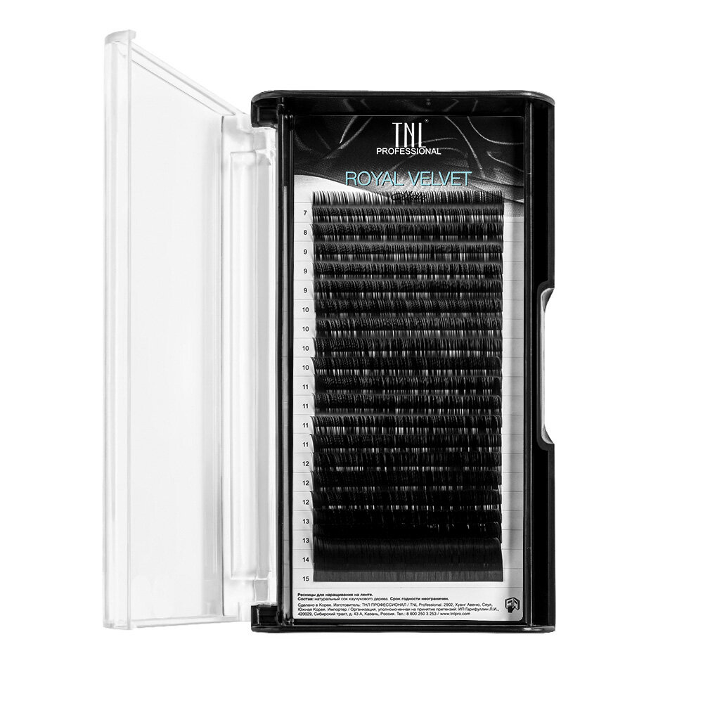 TNL матовые ресницы на ленте 0.10 изгиб D MIX №01 (7-15ММ)