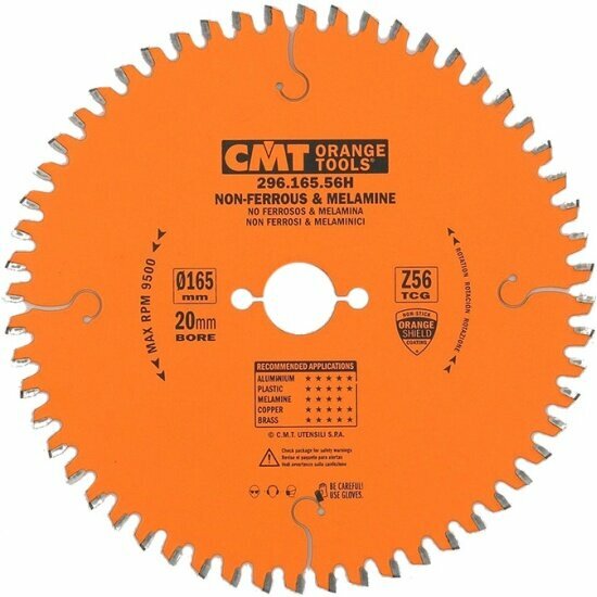 Диск пильный Cmt 296.165.56H ,165X20X2,2/1,6 -6° TCG Z=56