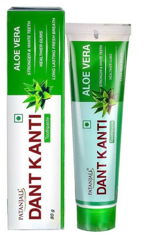 Зубная паста Дент Канти Алоэ Вера, Патанджали (Dant Kanti Aloe Vera, Patanjali), 80 гр.
