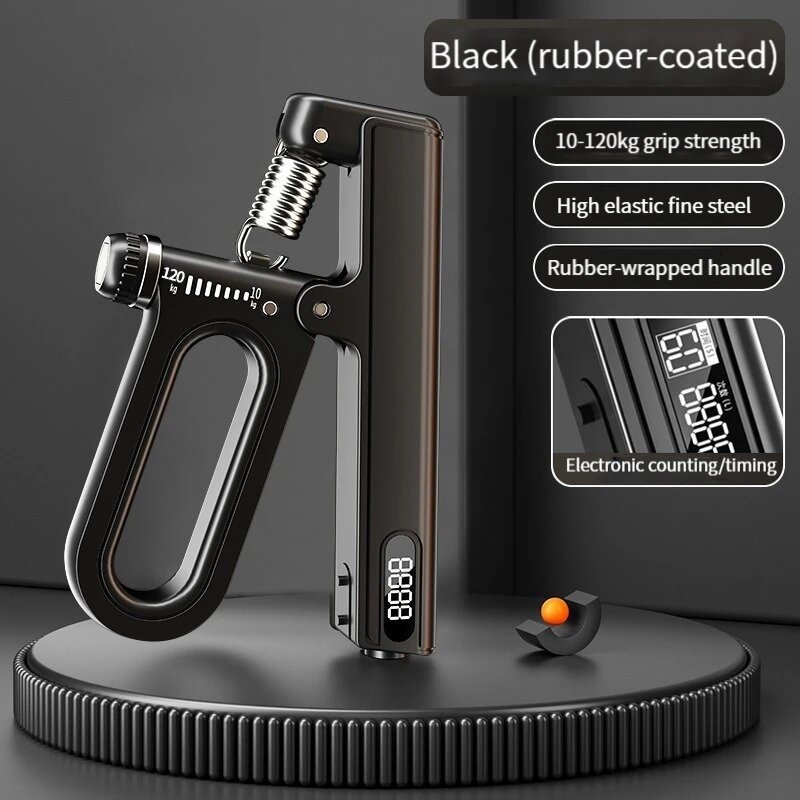 Ручной тренажер для кисти Black, 10-120 кг, электронный счетчик