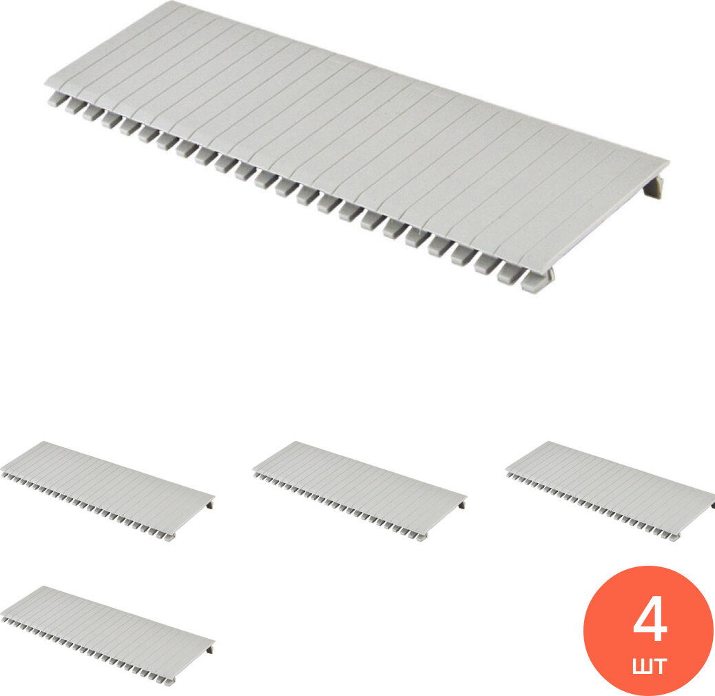 Заглушка TDM Electric / ТДМ Электрик для пластрона из пластика, серый, 12 модулей / электрика (комплект из 4 шт)