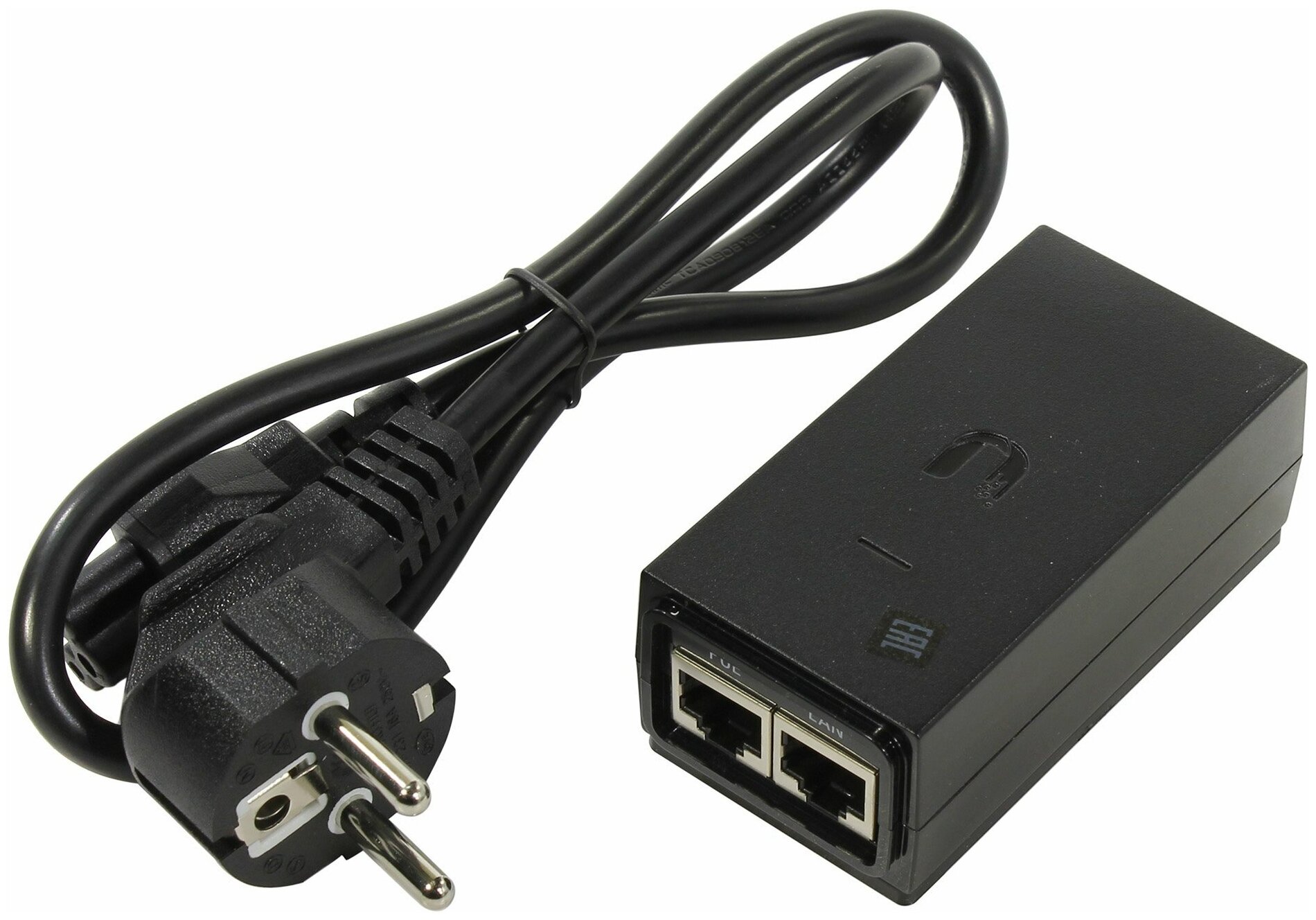 Ubiquiti POE-24-12W Блок питания РоЕ 24-12W, 24В, 0,5А, Passive PoE, LAN 1х100 Мбит/с