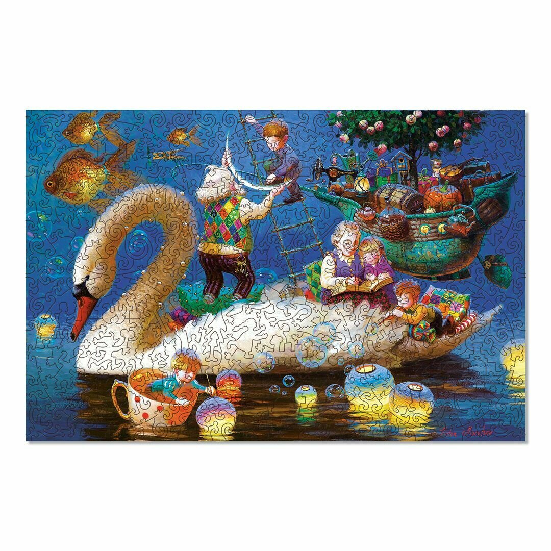 Davici, деревянные пазлы "Время сказок", 333 детали, 44х29 см (коллекция Шестая), средний уровень сборки, 3-6 часов