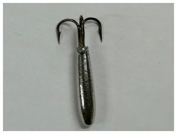 Мормышка вольфрамовая Чертик с отверстие, Цвет: Серебро 4мм 1гр 10шт