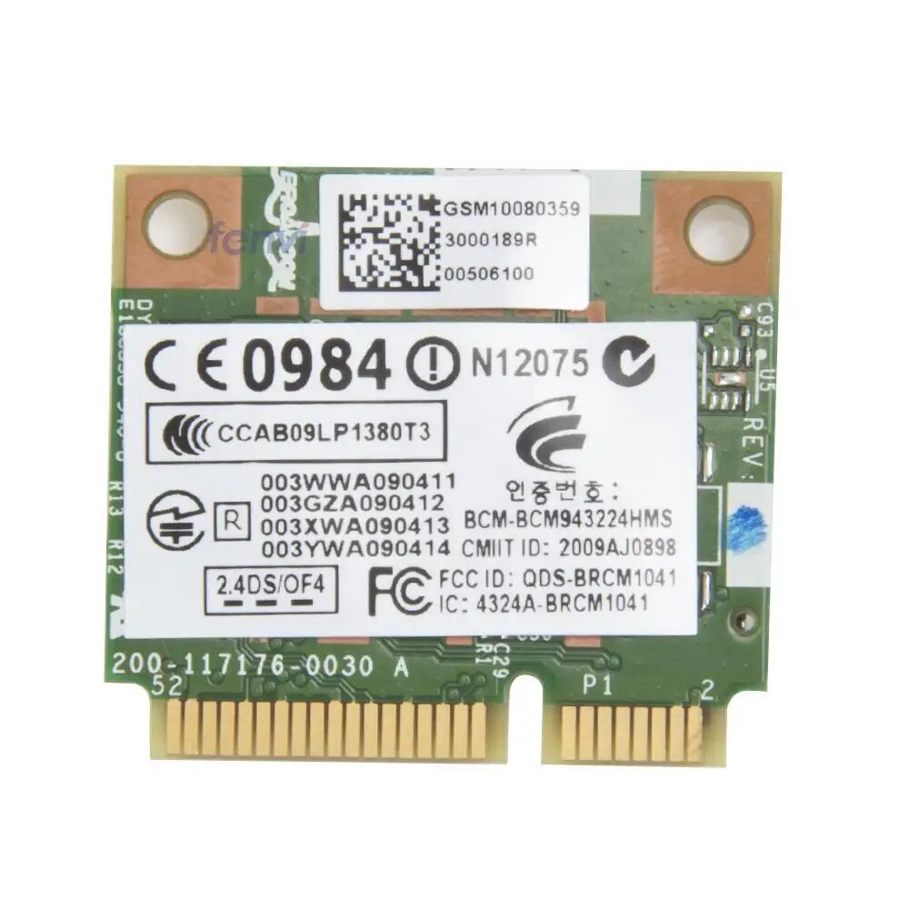Для BroadCom BCM943224HMS BCM43224 Half MINI PCI-E WIFI Беспроводная карта для HP 8460p 5310m 6560b 6455B 582564-001 518434-001