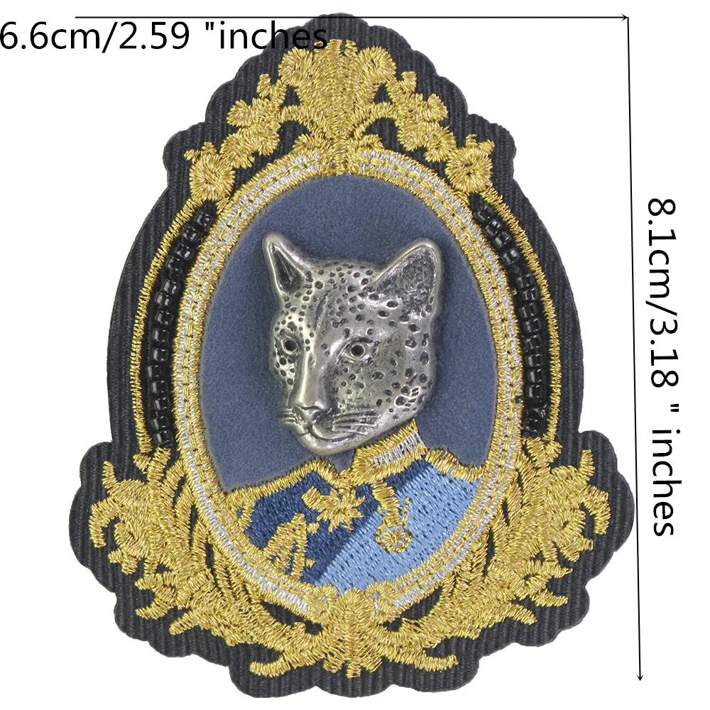 Нашивки с лисами и львом, бисер, 2 шт. E 2pieces