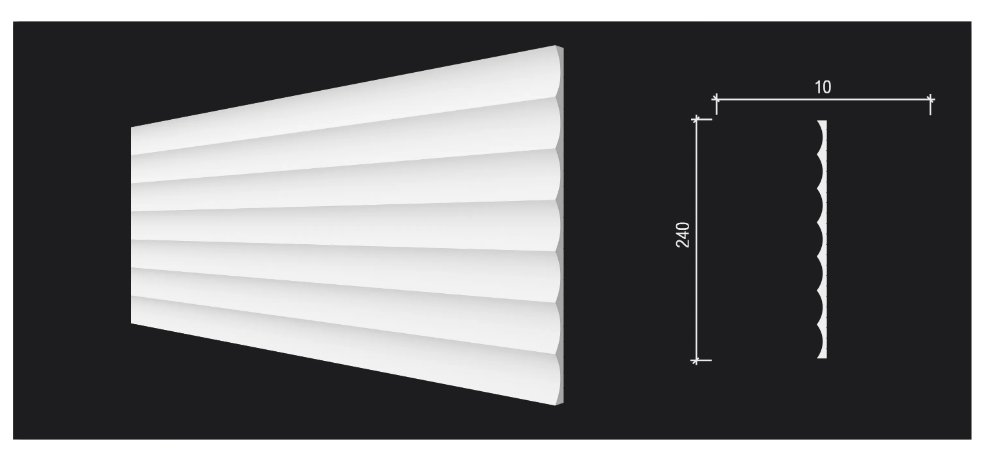 Панель Decor-Dizayn DD900 Белая Лепнина Д1500хВ240хТ10 (длина полтора метра) / Декор Дизайн