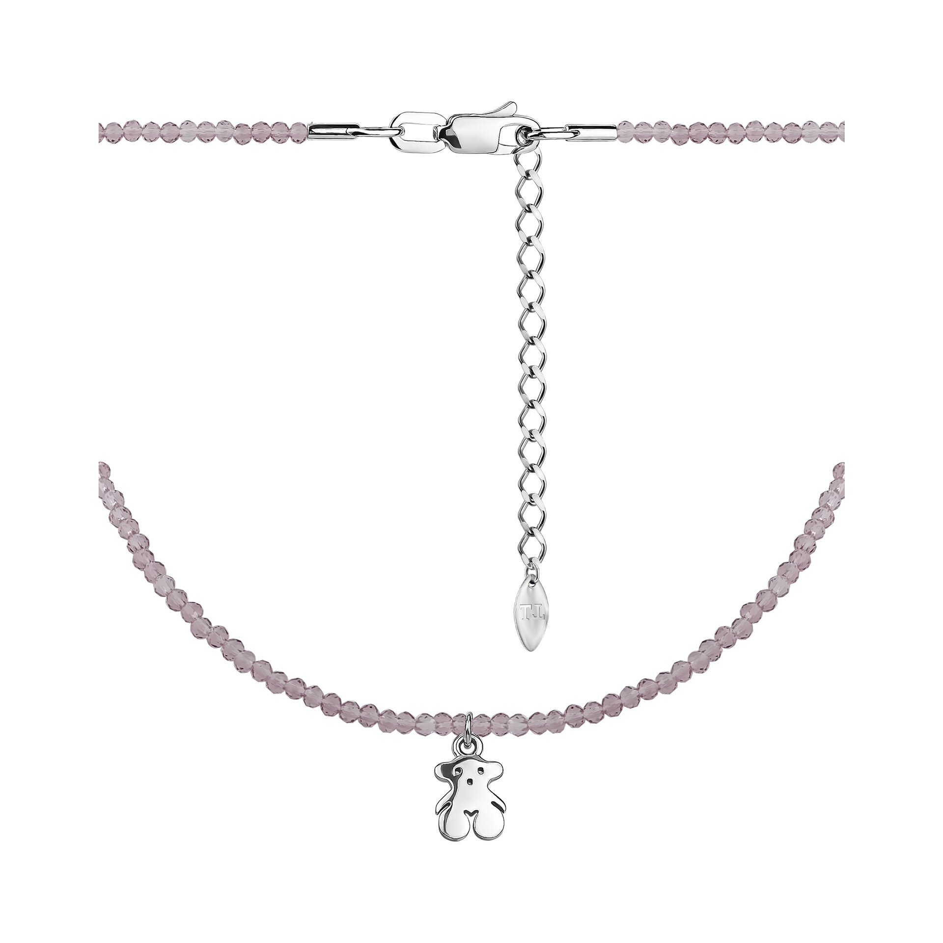 Колье, серебро, 925 проба, родирование, шпинель