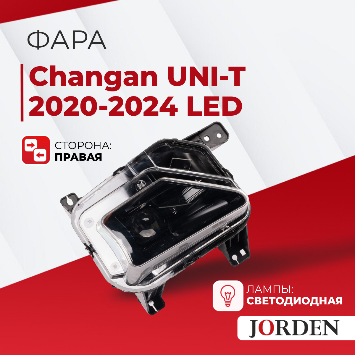 Фара Чанган юни т Changan UNI-T 2020-2024 правая диодная led линзованная автомобильный фонарь головного света ближний дальний