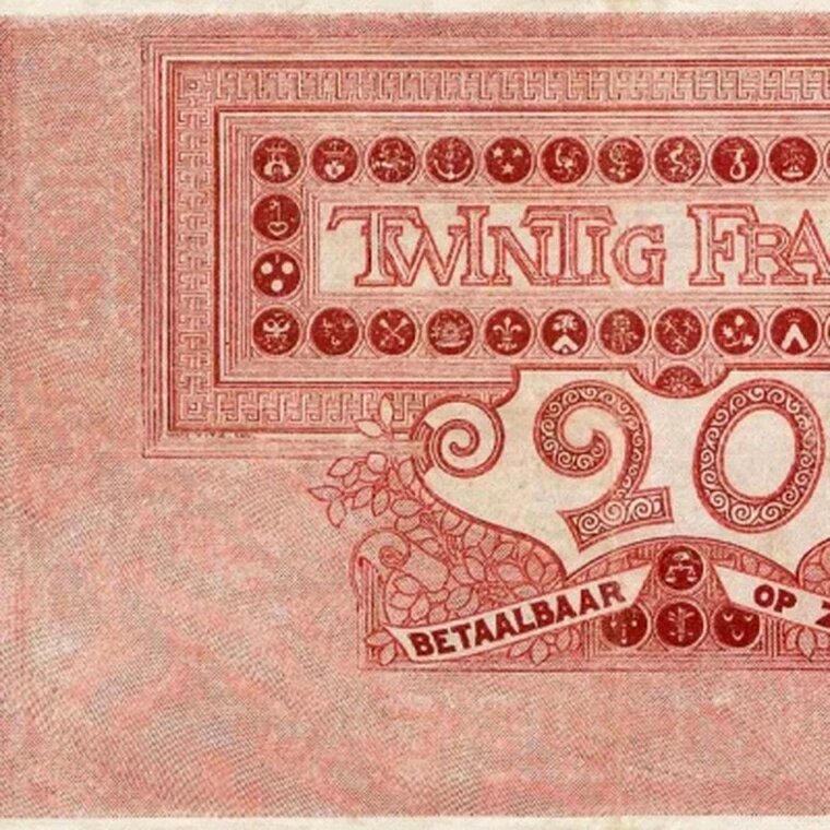 20 франков 1919 Бельгия, сувенирная копия, банкноты и купюры редкие коллекционные