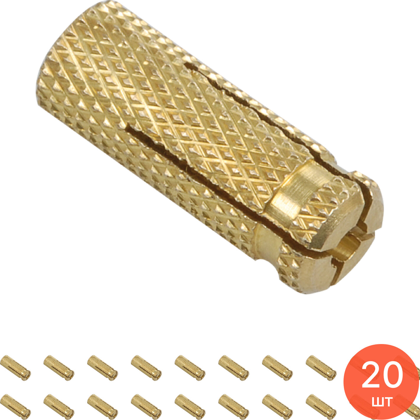 Анкер IEK / ИЭК CLP1M-AL-8 забивной латунный, М8, 1шт. / крепеж (комплект из 20 шт)