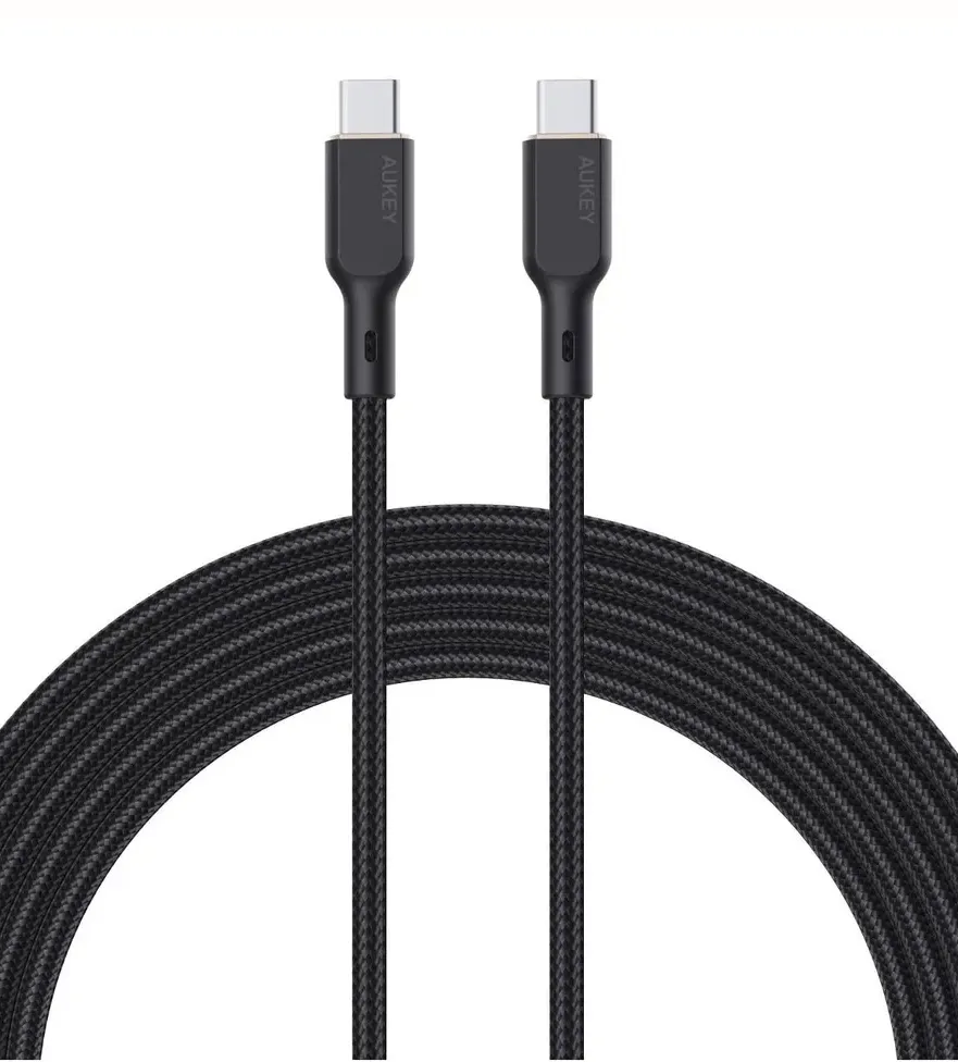 Кабель Aukey KCC101 Kevlar USB-C to USB-C 100W 1м Черный Type-C RU