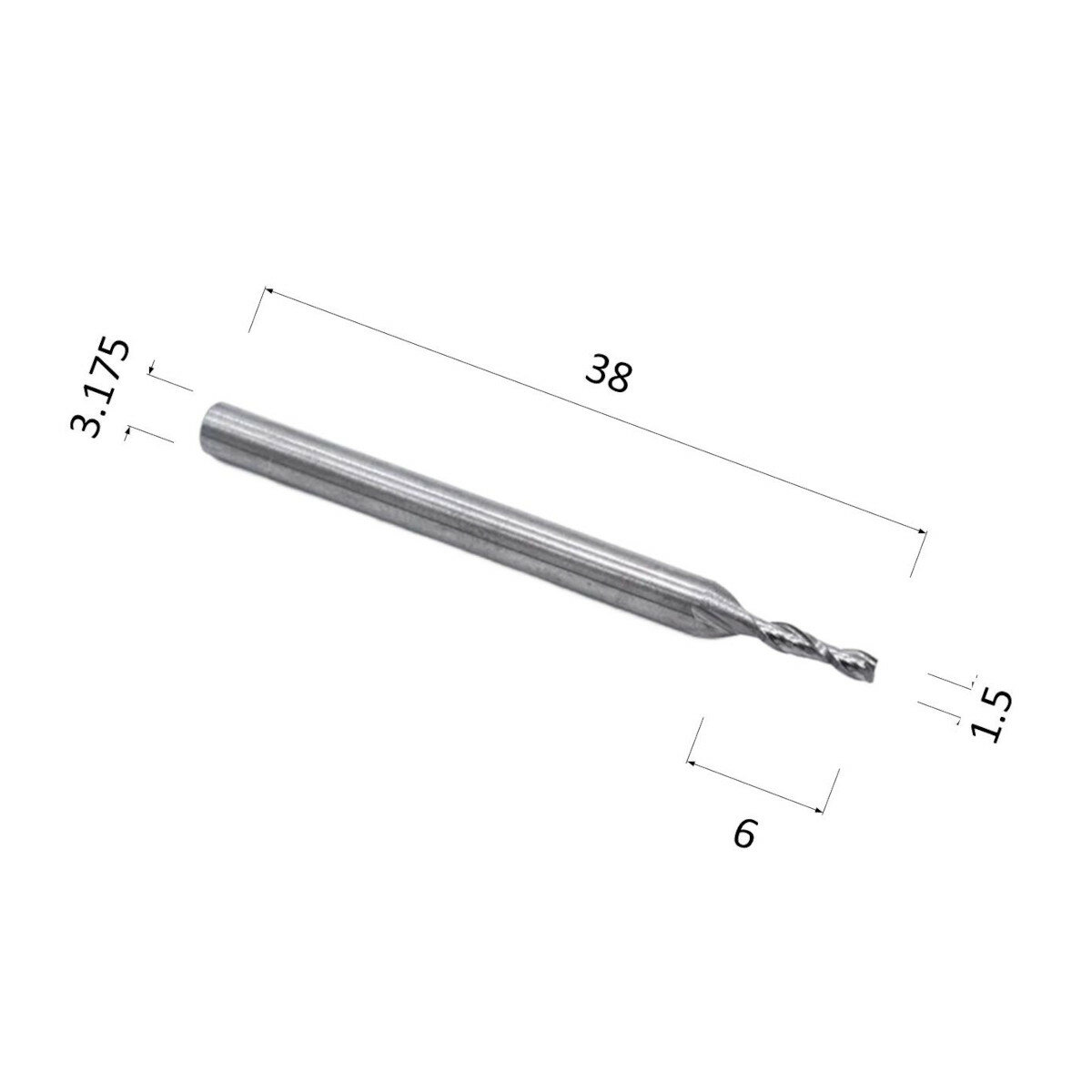 Фреза DJTOL N2LX3.1.506 спиральная двухзаходная стружка вверх (по дереву, композиту (АКП), пластику)