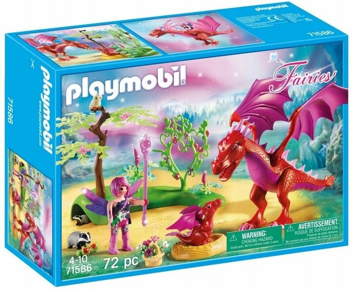 Конструктор Playmobil Fairies - Фея, мать-дракон с малышом - Плеймобиль 71586