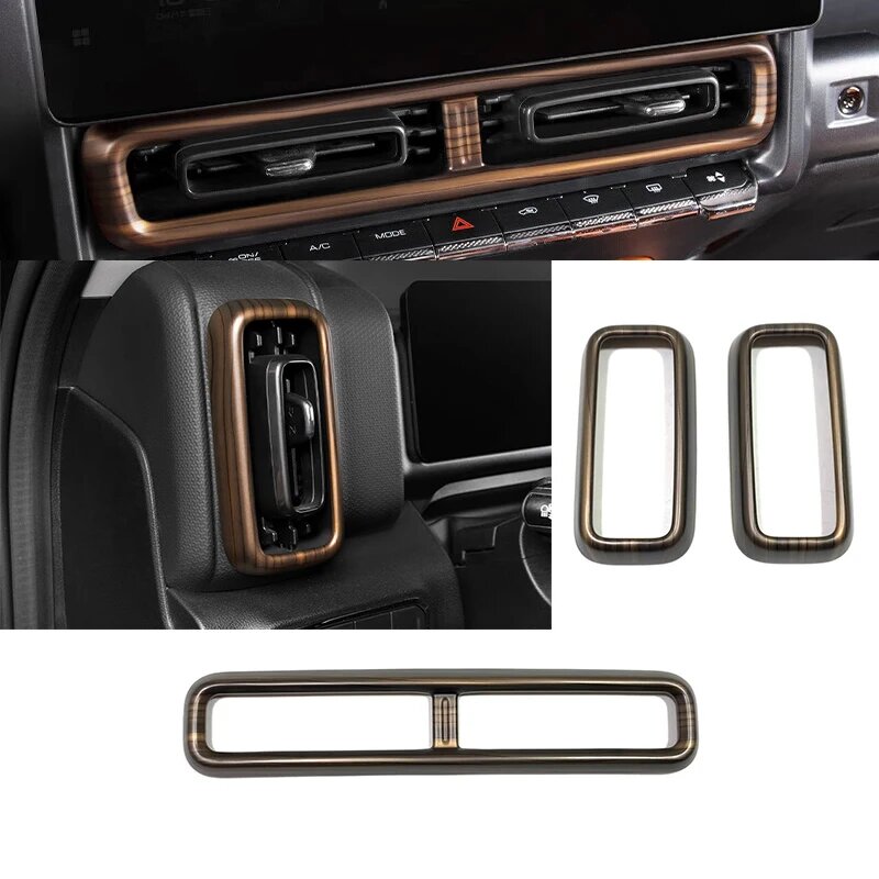 Для GWM HAVAL H9 2024 2025 деревянное зерно, внутренние украшения, крышка панели шестерни, кондиционер, оконный подъемник, панель переключателя, отделка 3 PCS Air Vent