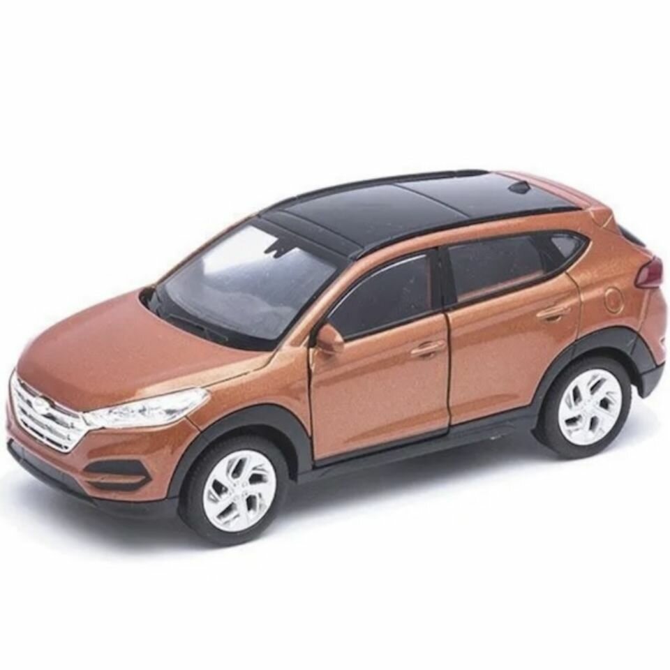 Машинка Welly металлическая модель автомобиля Hyundai Tucson, масштаб 1/38, 43718/. Коричневая.