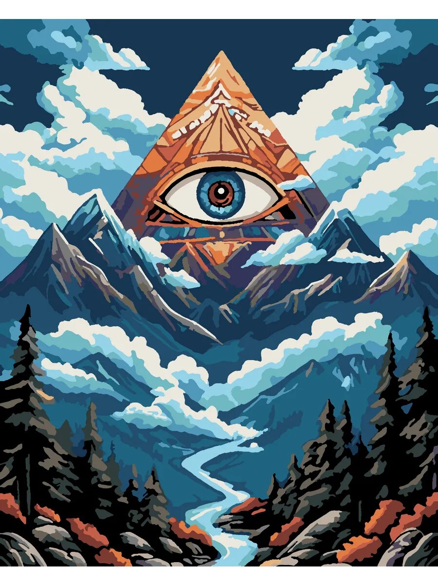 Картина по номерам "Всевидящее око", 40x50 см, холст, на подрамнике, акриловые краски