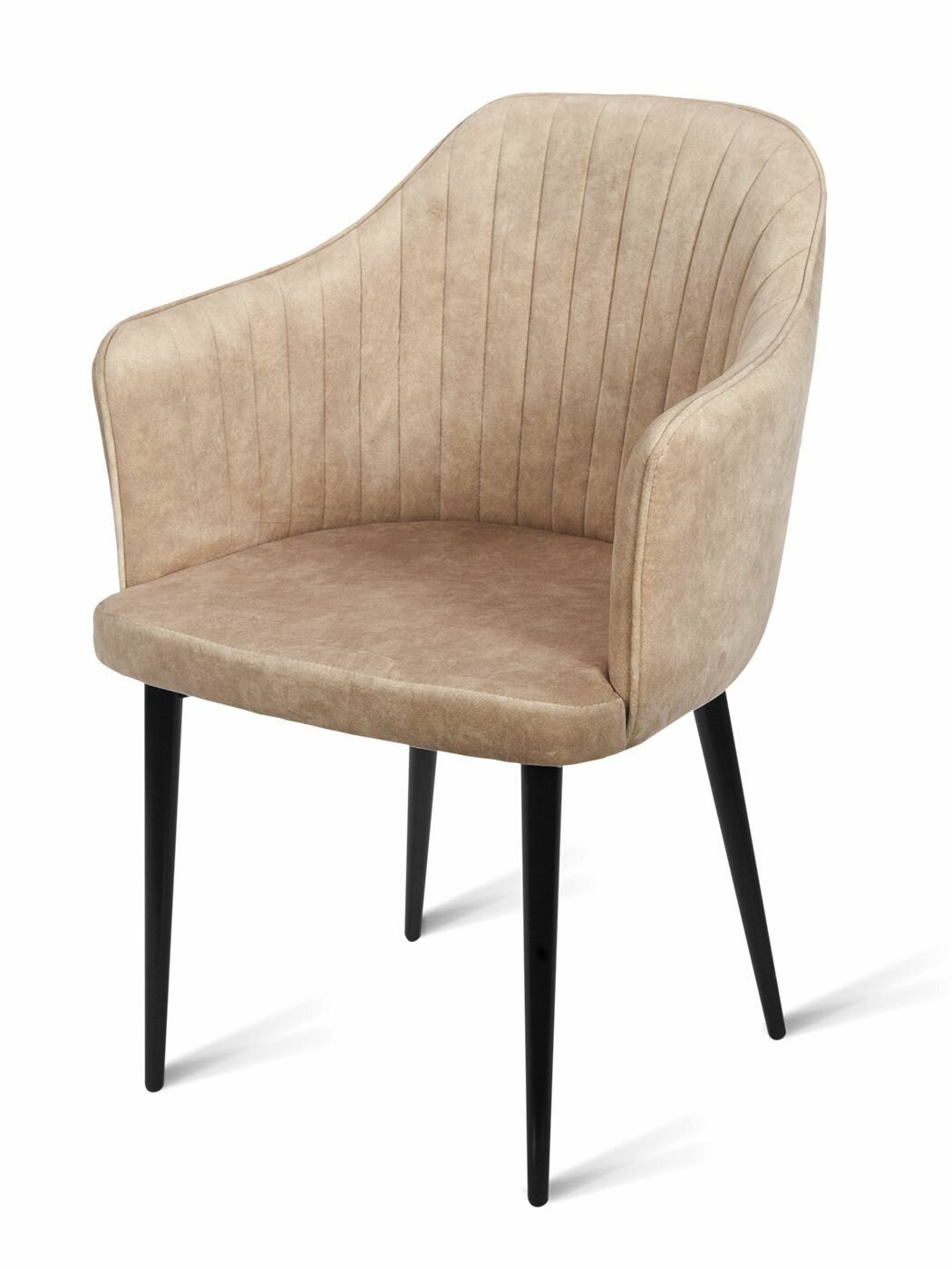 Стул-кресло B822 ART LATTE для кухни, велюр латте, черные металлические ножки, 60х60х90 см