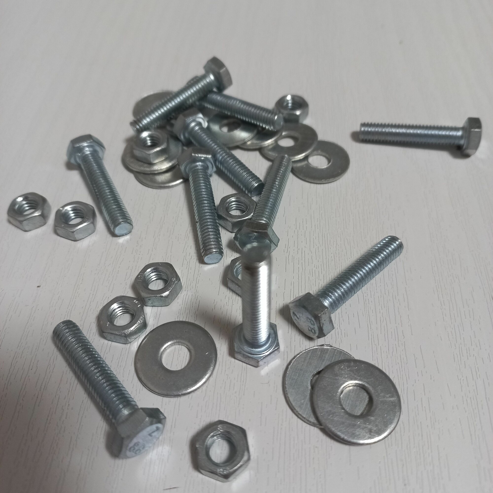 Болт 6*35 мм, гайка М6, шайба М6 набор, крепежный набор лдя ремонта
