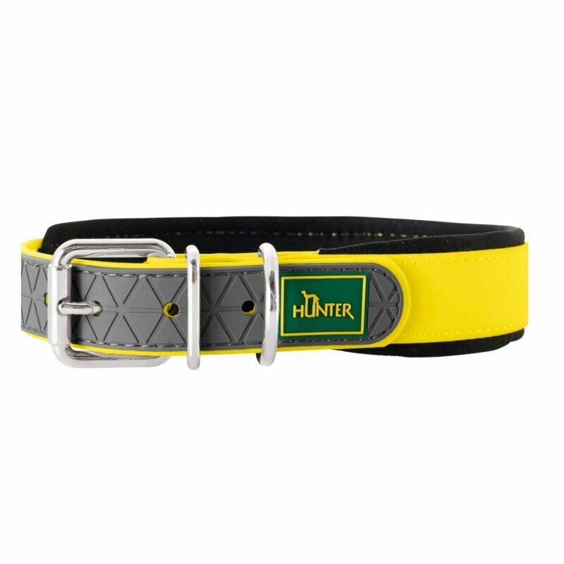 Ошейник для собак Convenience Comfort 45 (32-40 см) / 2 см биотановый мягкая горловина желтый неон Hunter VLT-63094