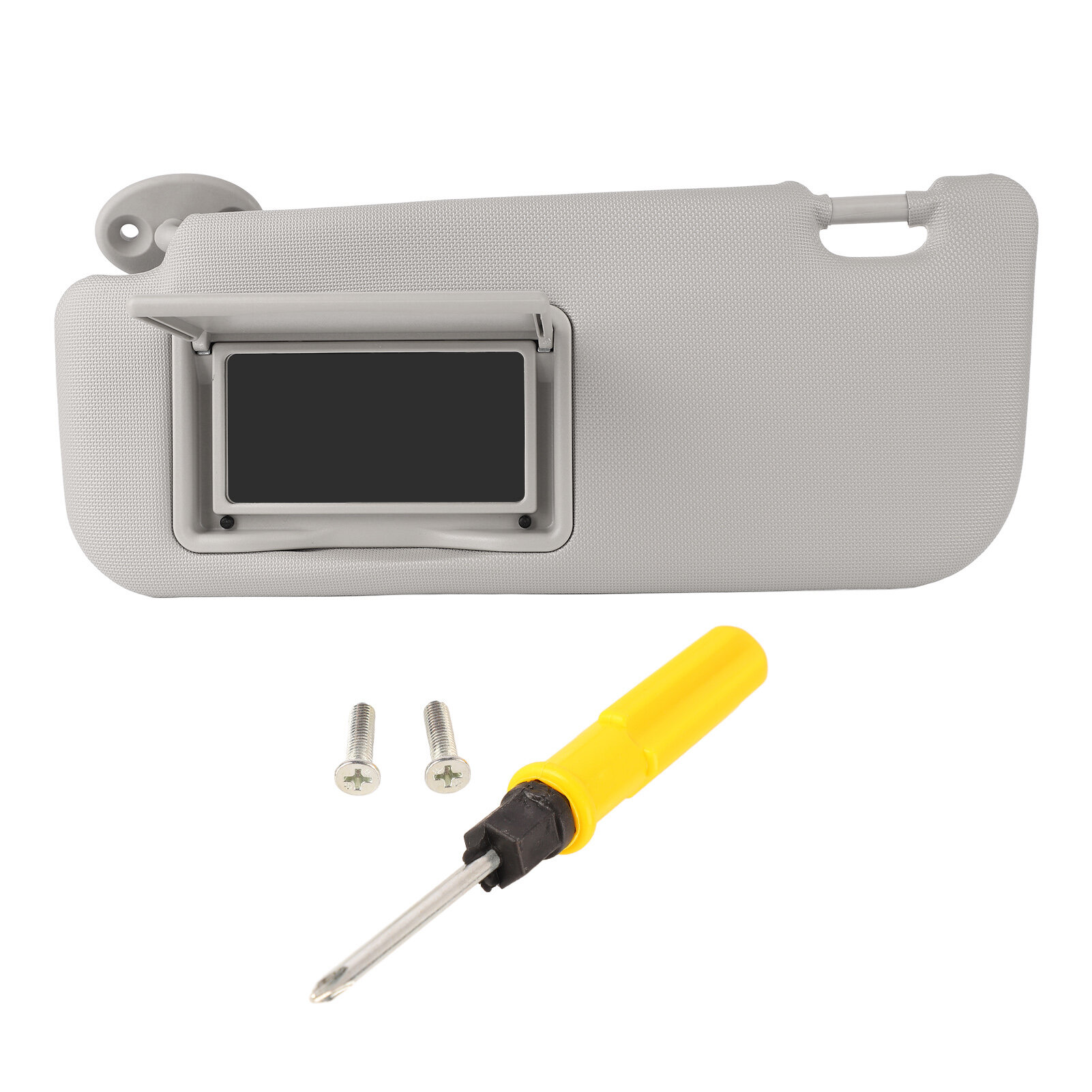 Солнцезащитный козырек для автомобиля, левый, со стороны водителя, серый, высокой прочности, со встроенным зеркальцем, прочный, с защитой от солнца