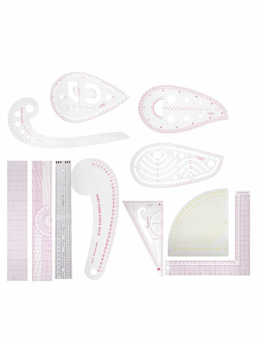 Набор швейных линеек из 6 предметов, многофункциональная линейка для самостоятельного пошива одежды, шитья, квилтинга, поделок и многого другого