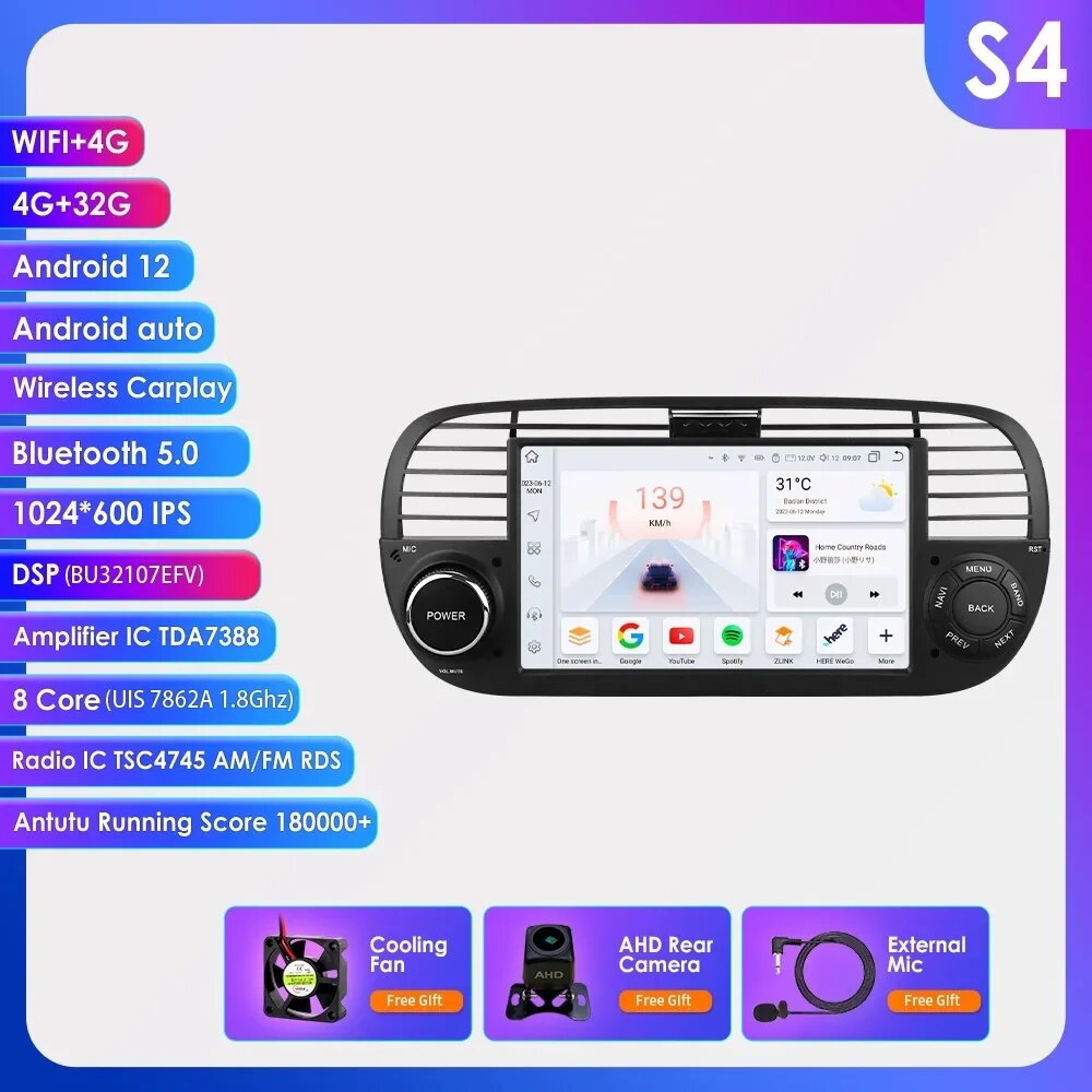 Hizpo Carplay 7-дюймовый Android 13 автомобильный радиоприемник мультимедиа для BMW 5 S4 add AHDC2