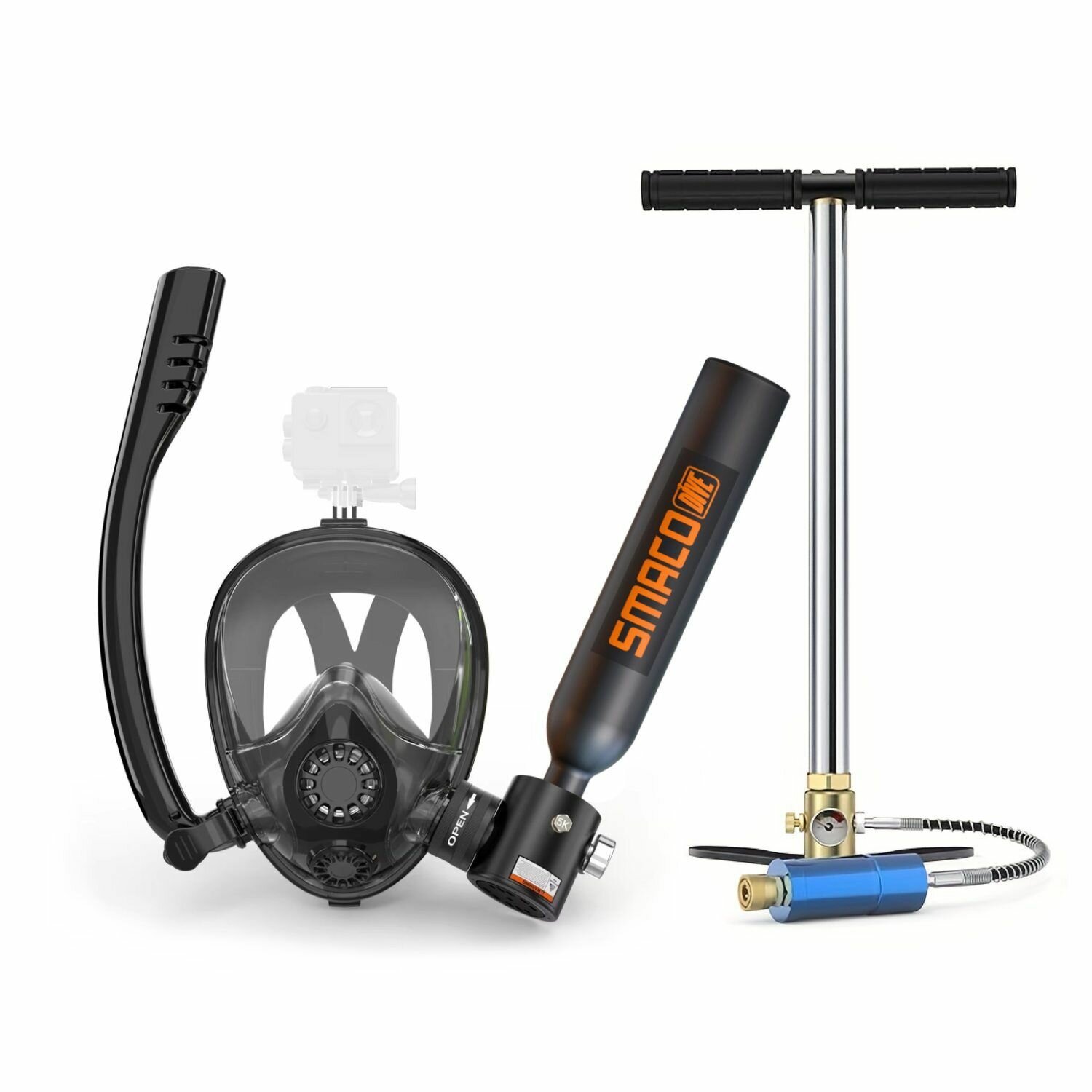 SMACO маска подводная для плавания с баллоном, Зрение высокой четкости, удобство ношения