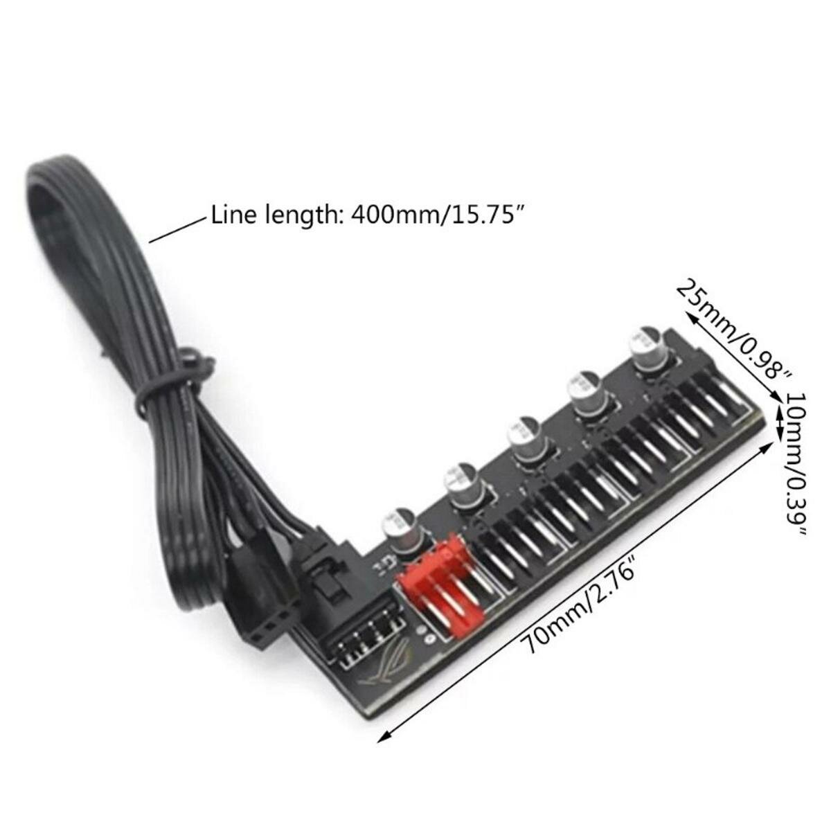 5-портовый концентратор вентилятора ПК разветвитель контроллер скорости адаптер для 4-контактного PWM кулера охлаждения