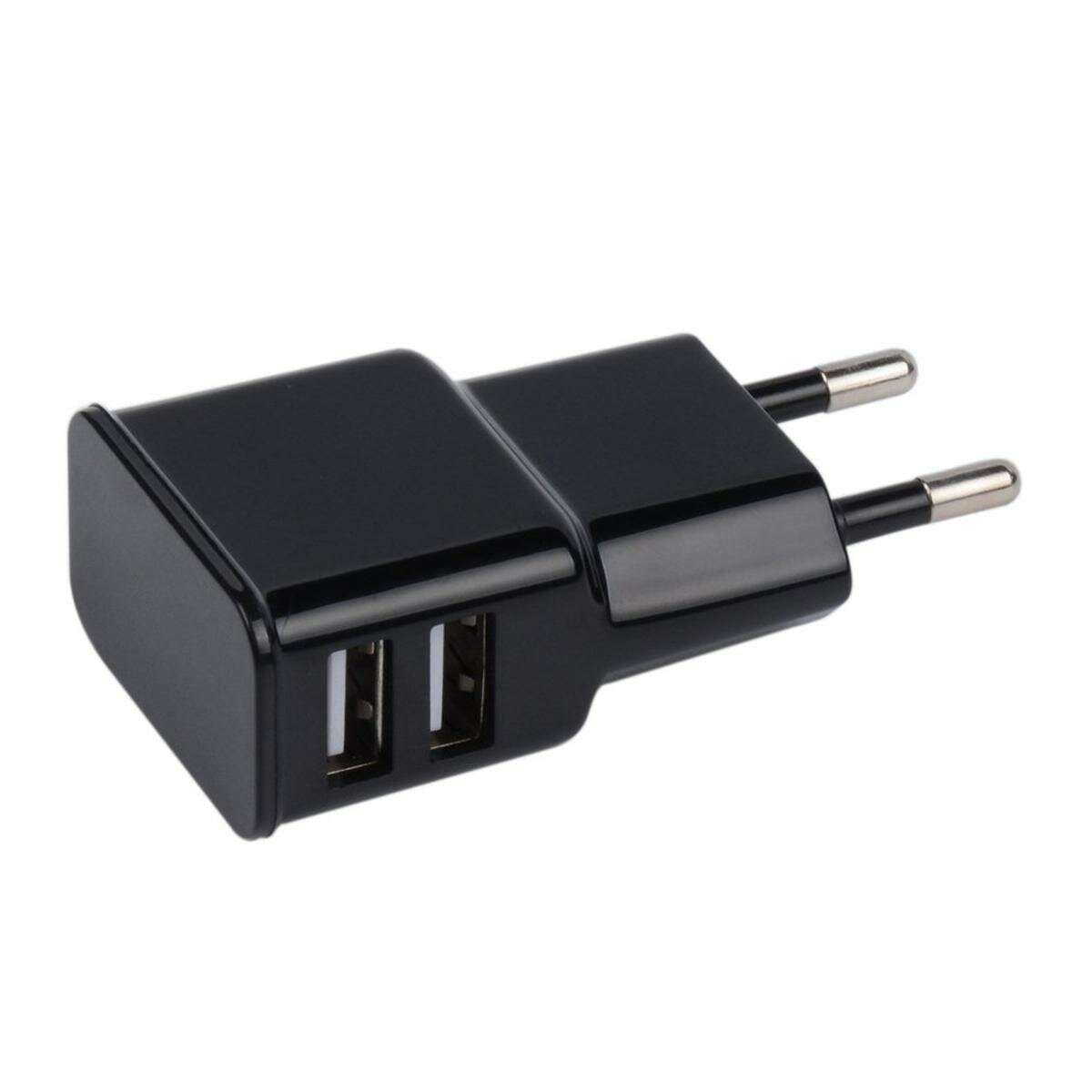 EU Plug 5V 1A 2 USB зарядный адаптер для мобильного телефона быстрое зарядное устройство Адаптеры питания Черный EU plug