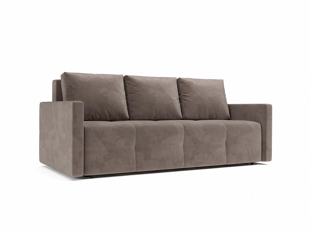 Meblevka Диван раскладной прямой Марсель 2 / Диван-кровать еврокнижка Марсель 2, 216х85х102, велюр капучино