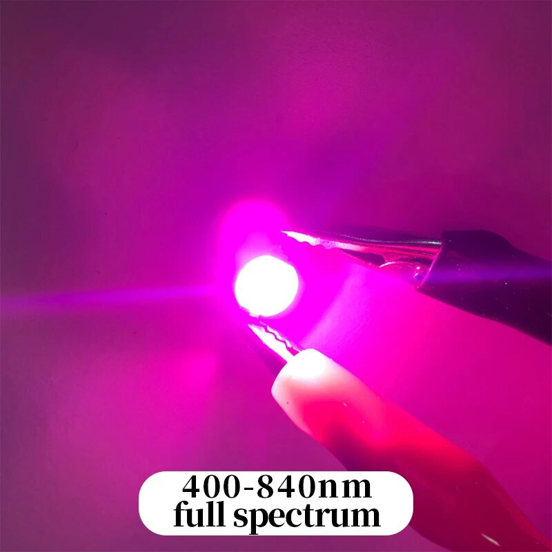 LEDXR LED CREE круглая светодиодная лампа 1/3/5 Вт полный спектр 380-840nm, 10pcs, 1 Вт