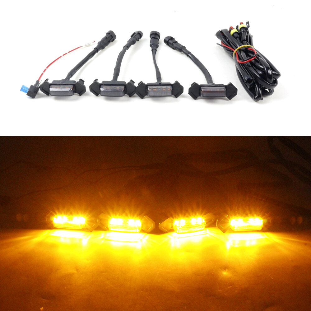 Комплект светодиодных дневных ходовых огней для решетки радиатора автомобиля. Аксессуары для тюнинга автомобиля.