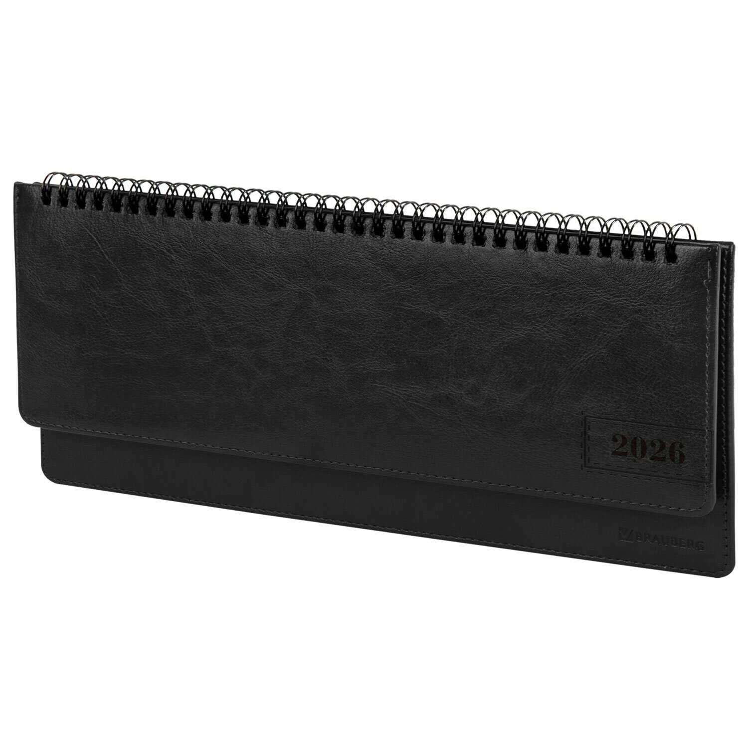 Планинг датированный 2026 305х140 мм BRAUBERG "Imperial", под кожу, черный, 117229