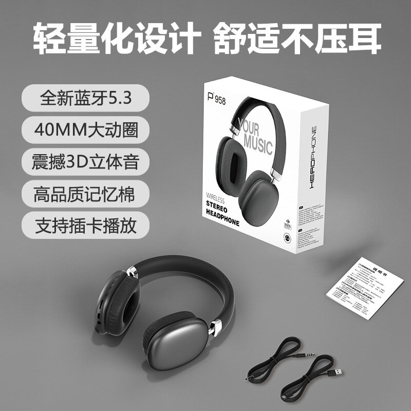 Новые беспроводные накладные Bluetooth-наушники с ультрадолгим временем работы от батареи для спорта и фотографии, гарнитура с разъемом Type-C для международного использования.