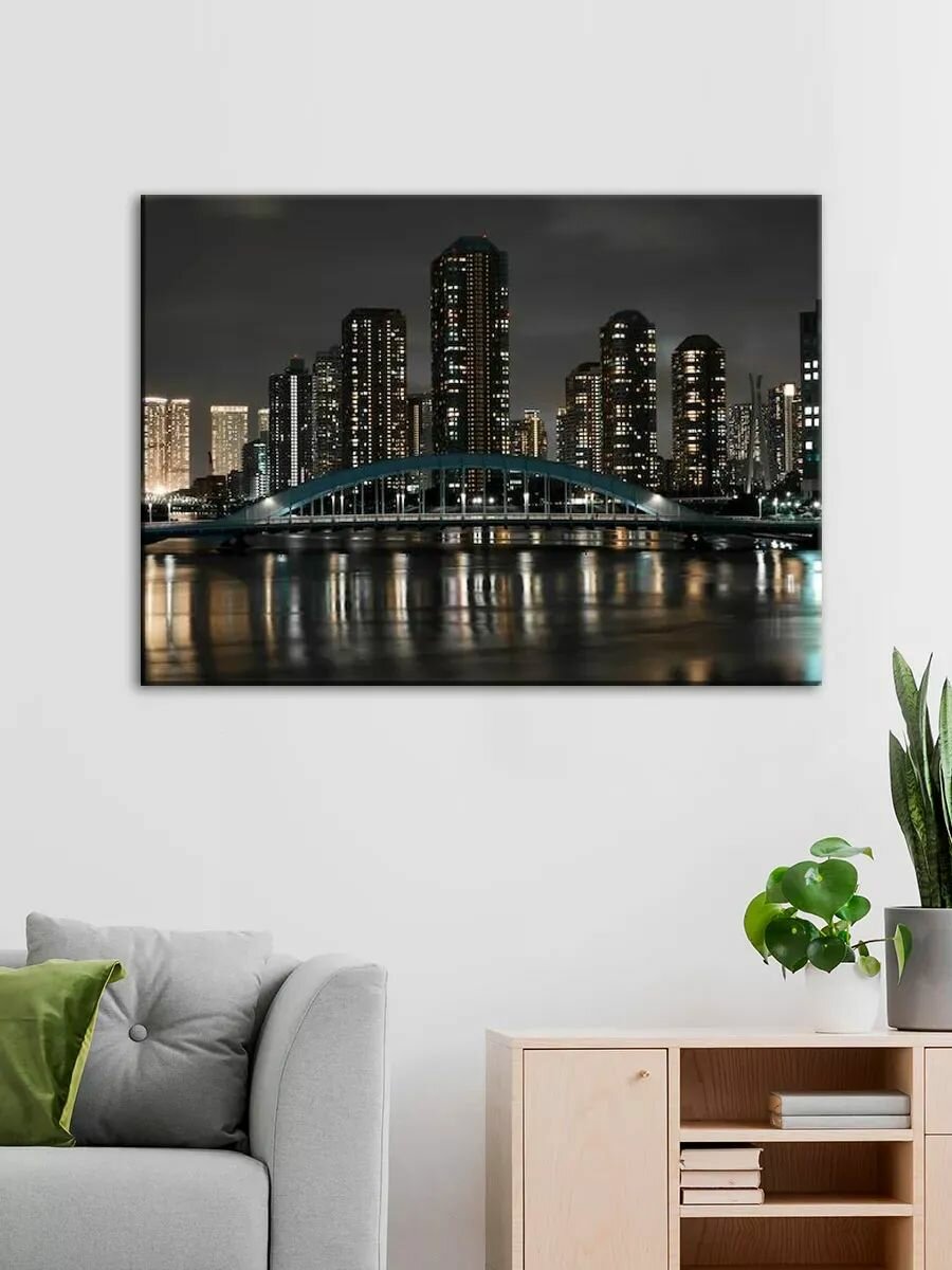 Картина на стену "Ночной город", 40х30 см