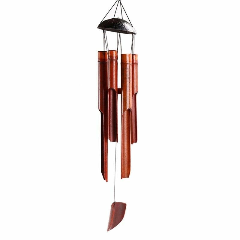 Традиционные бамбуковые ветряные колокольчики для сада, устойчивые к погоде, - Шляпка из кокосовой скорлупы