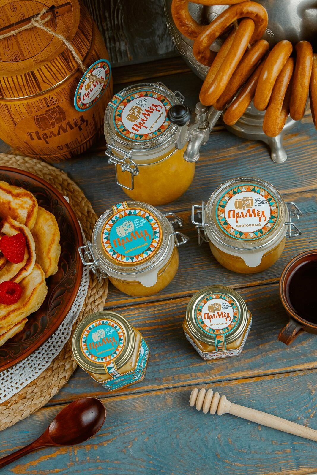 Мед в баночке с бугельным замком, натуральный (300 гр). Сбор 2025.