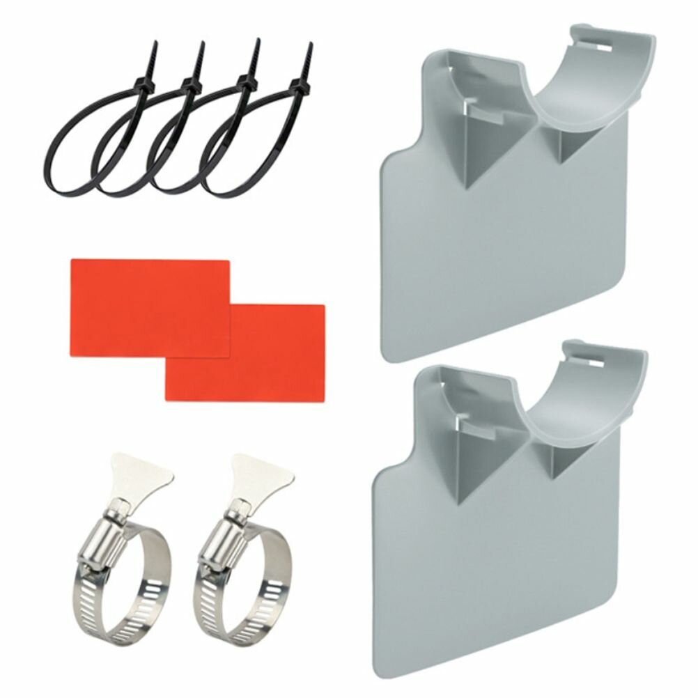 Комплект кронштейнов для крепления шлангов в бассейне с надежными хомутами