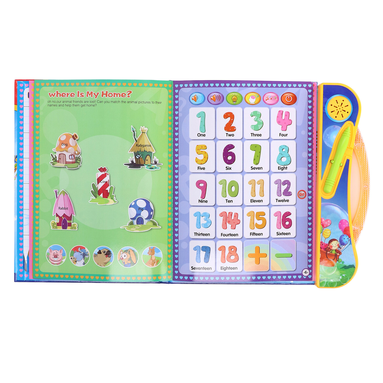 Интерактивная обучающая машина для детей с ручкой и стирательной доской для чтения, 3 года и старше, синяя