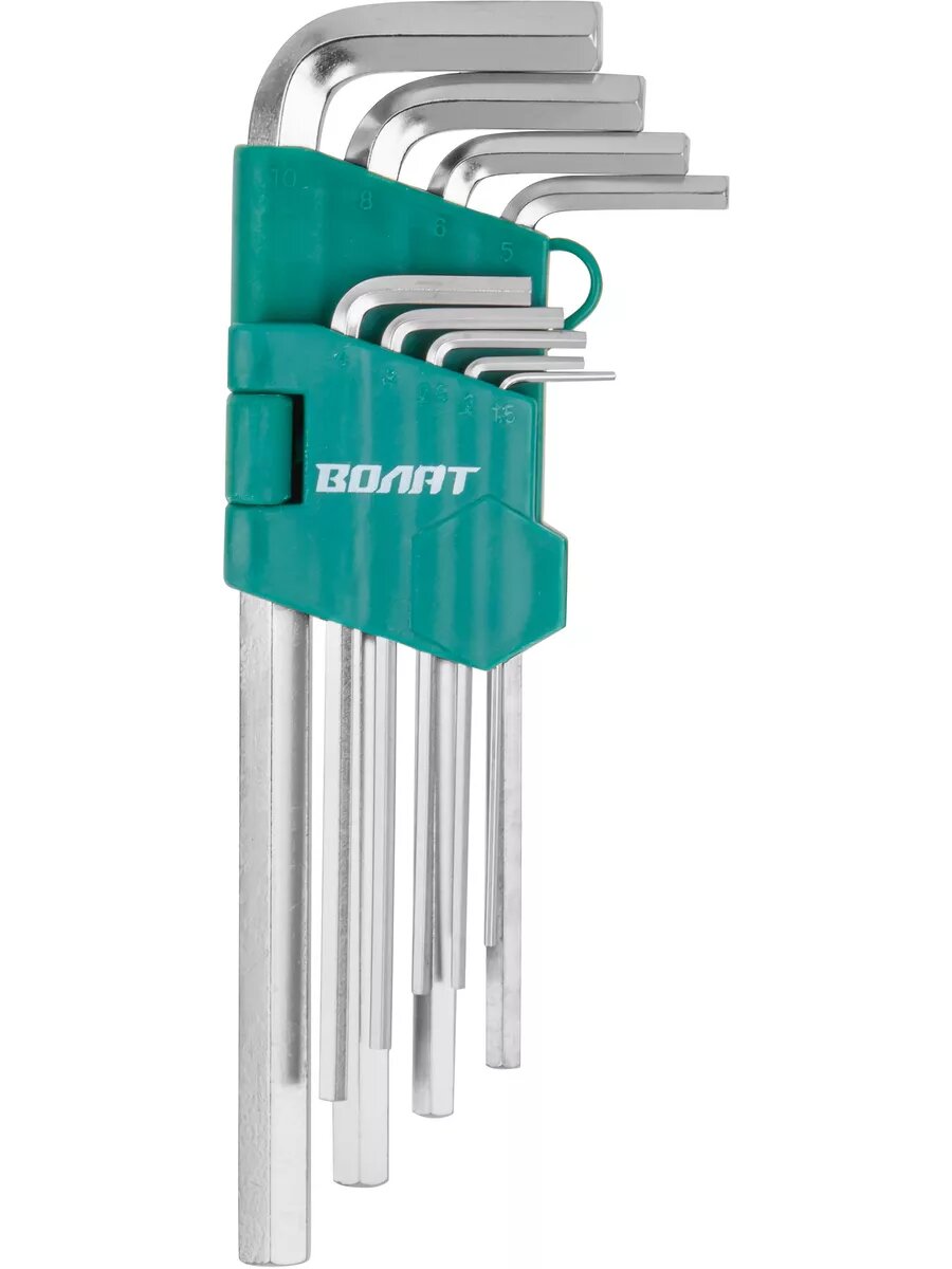 Набор ключей шестигр. 1,5-10мм 9шт длинн. Волат (11010-09) (11010-09)