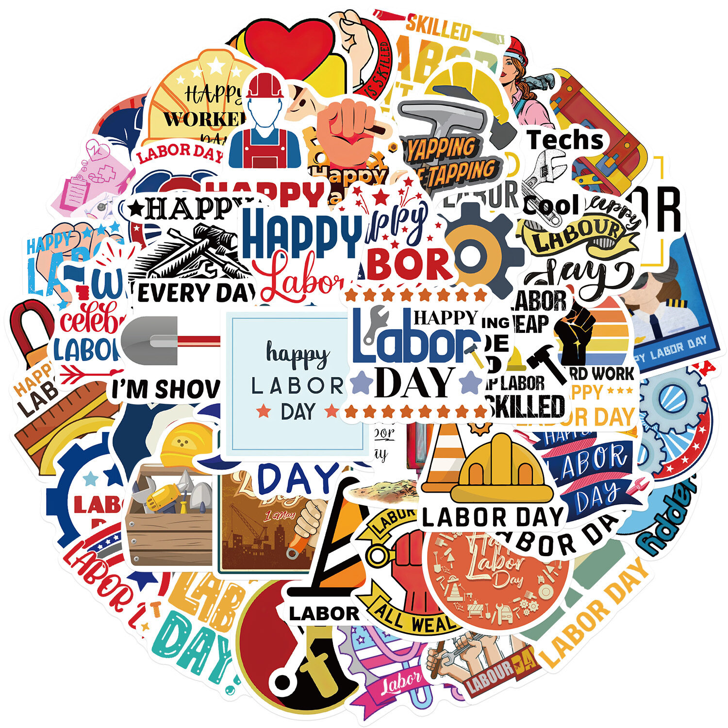50 виниловых наклеек ко Дню труда с юмором рабочих, цитатами о строительстве и дизайнами ко Дню труда | Водонепроницаемые наклейки для гитары, ноутбука, багажа, проектов «сделай сам», чехла для телефона