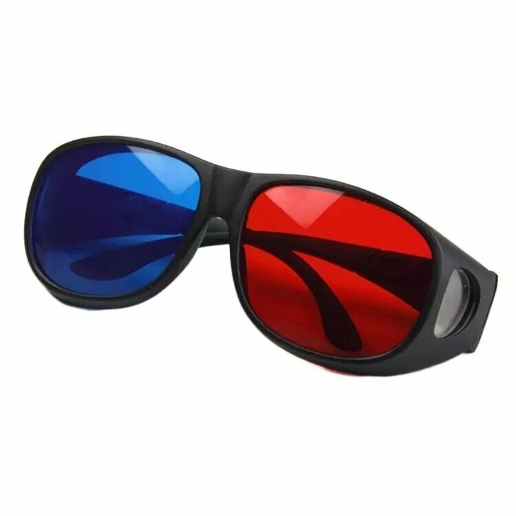 3D очки для телевизора с красно-синим эффектом и увеличенной оправой для ношения сверх очков