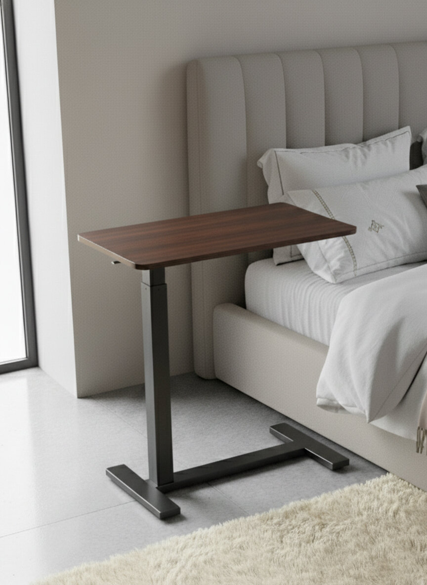 Столик CHIRUSSUN, прикроватный, 68 см x 36 см, ЛДСП, темный дуб