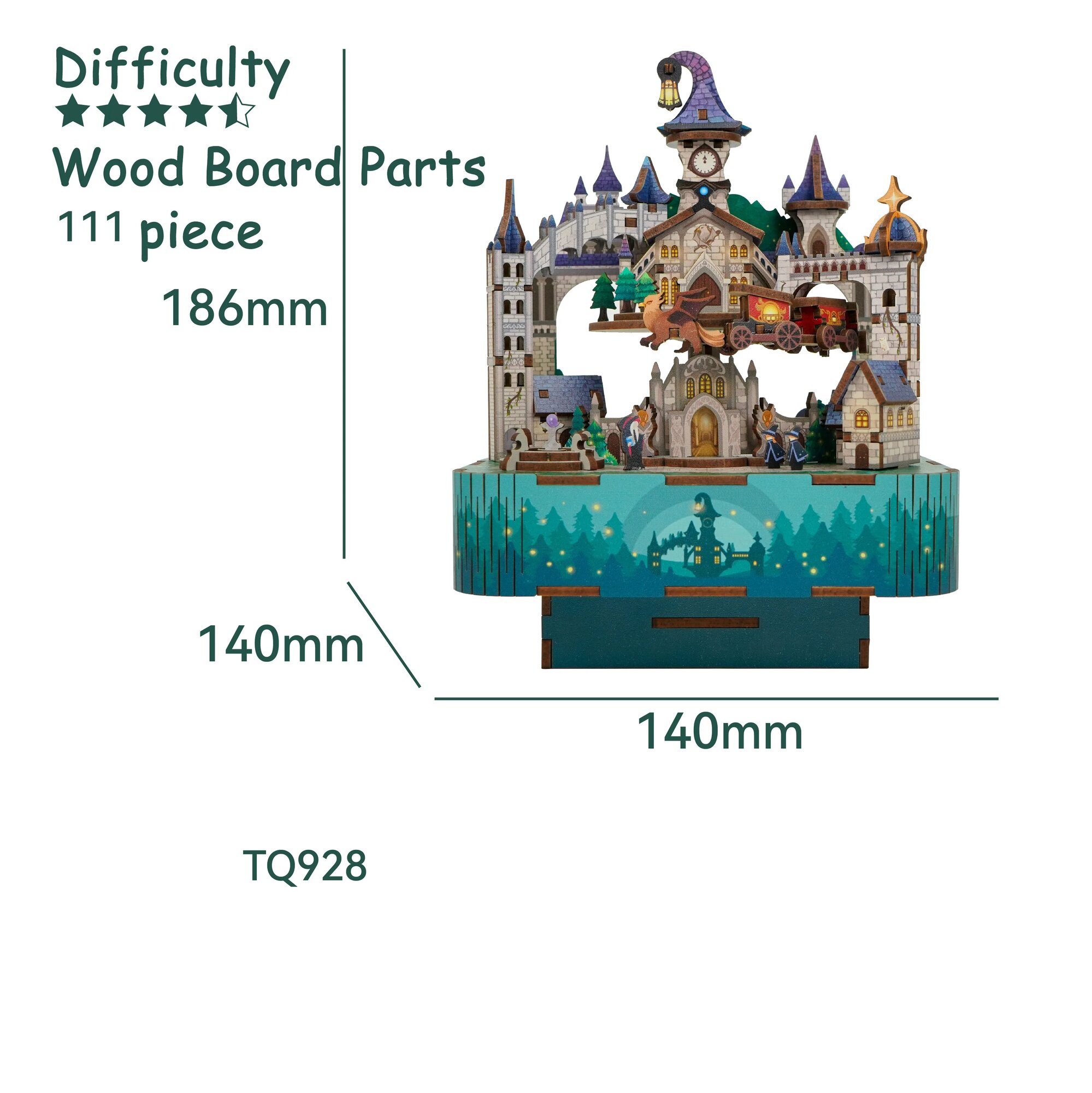 Деревянная музыкальная шкатулка-замок 3D пазл для сборки 14+ TQ928