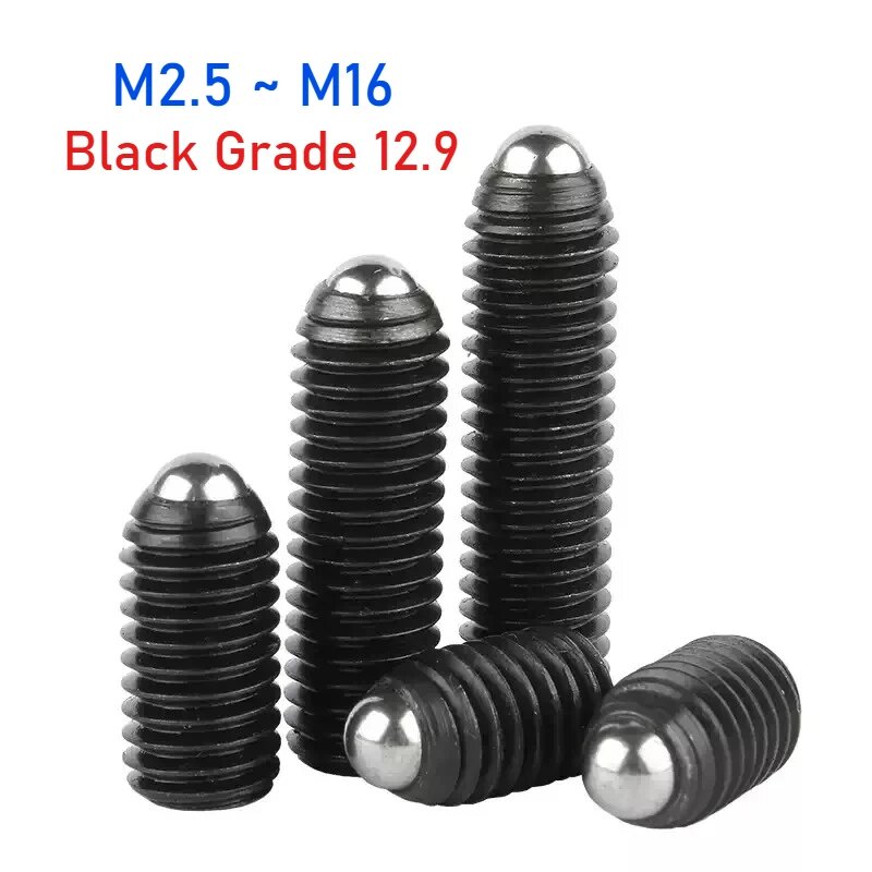 Винты Huiruixin черные 12.9 М2.5-М16 с пружинным шариком M16-1pcs, 30 мм