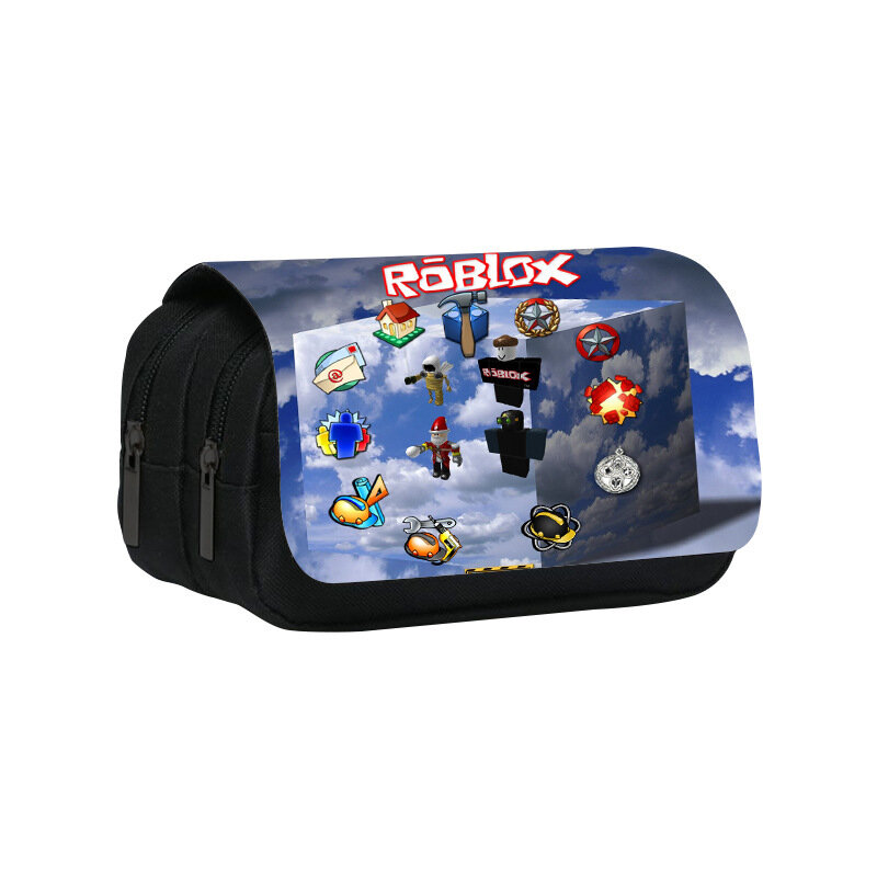 Двухслойный пенал с дизайном ROBLOX, прочный для школьного использования, организует ручки и канцелярию, артикул 7