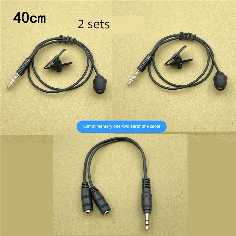 Набор из 2 шт. 40 см проводных аудиокабелей для одноразового наушника с разъемом 3,5 мм, черный для наушников