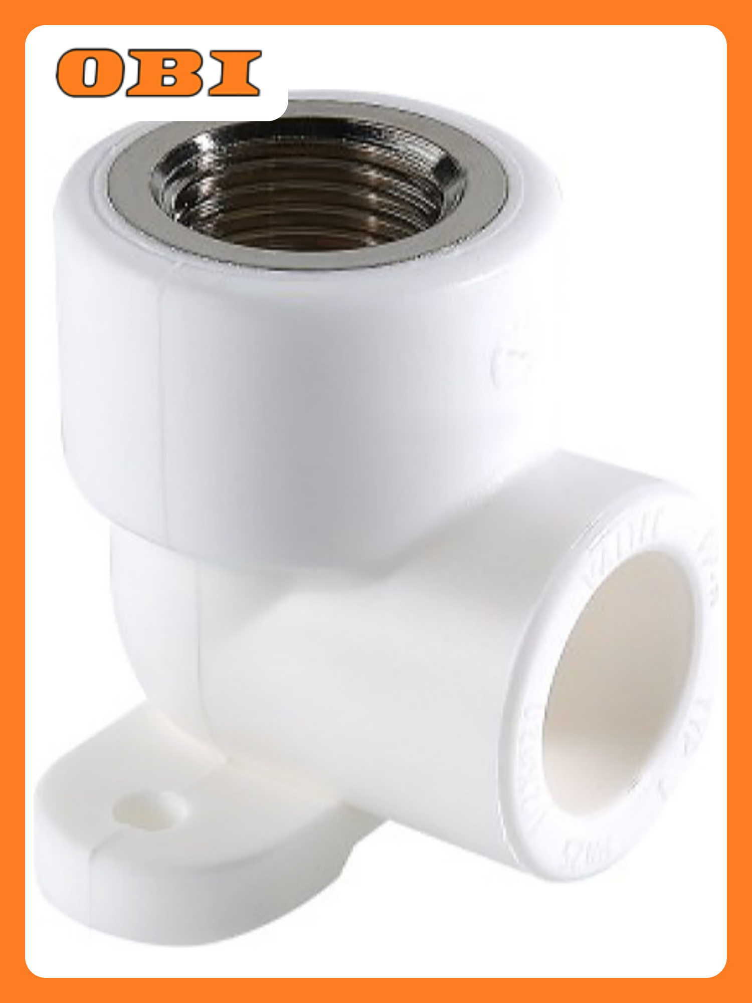 Угольник VALTEC, полипропиленовый, с креплением, 1/2", 20мм, белый